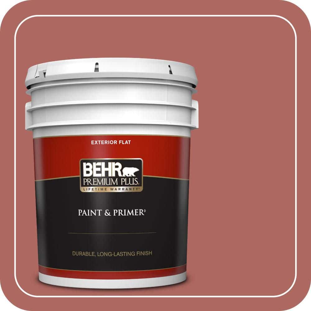 BEHR PREMIUM PLUS 5 gal. #PPU2-13 Colonial Brick Flat Exterior Paint ...