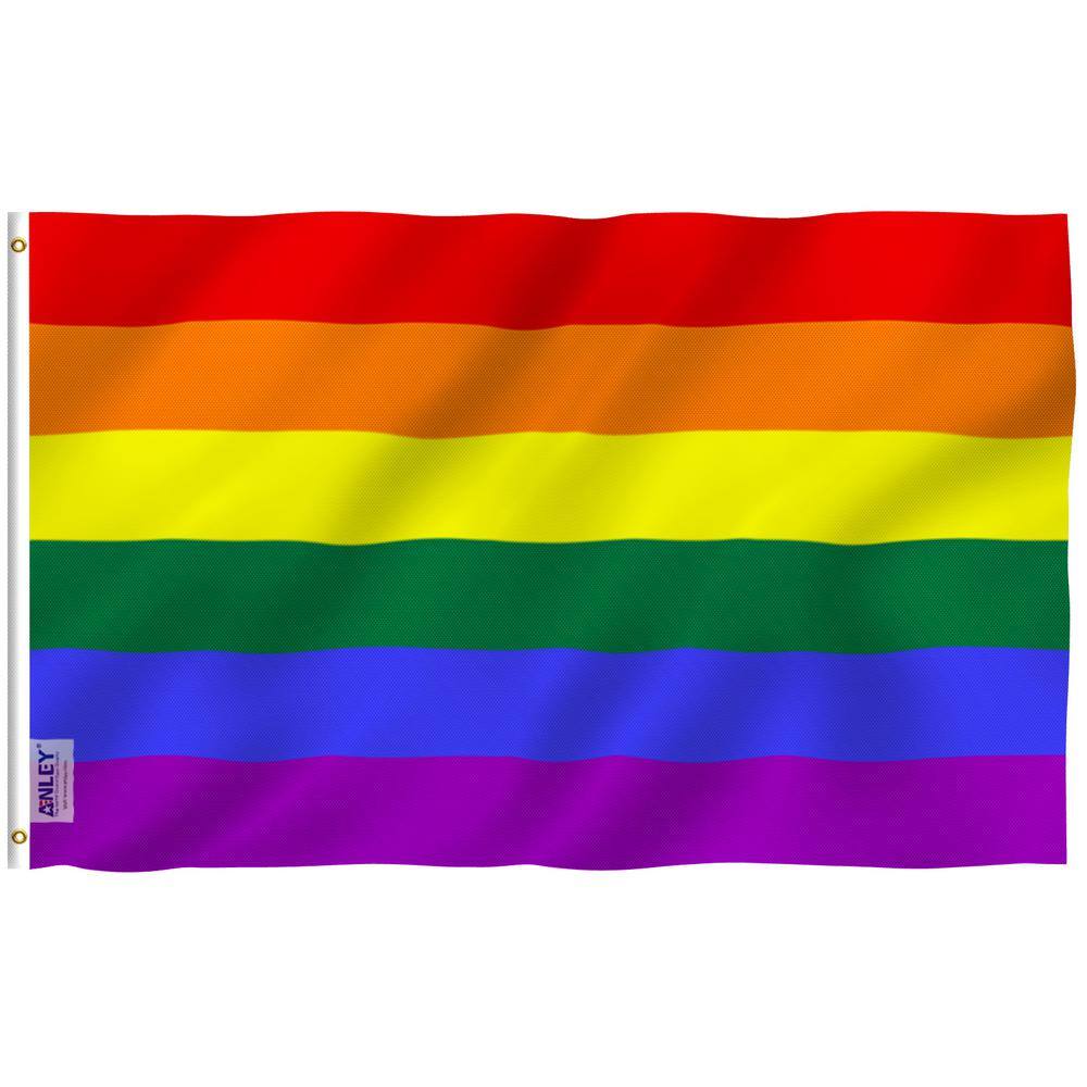 ANLEY Fly Breeze 3 ft. x 5 ft. Rainbow Flag 6 Stripes (Polyester） A ...