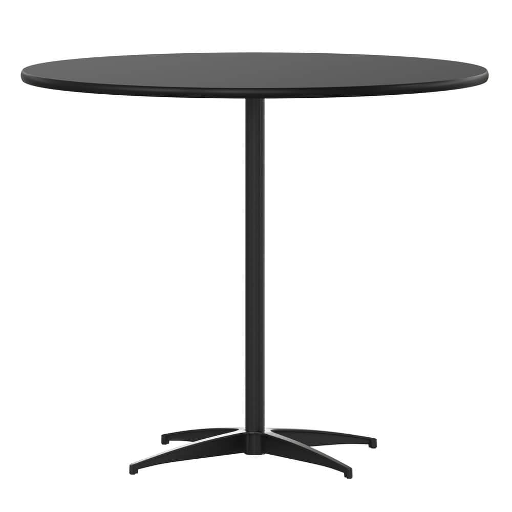 Carnegy Avenue Lars Contemporary Black Wood 36 in. Cross Leg Dining ...