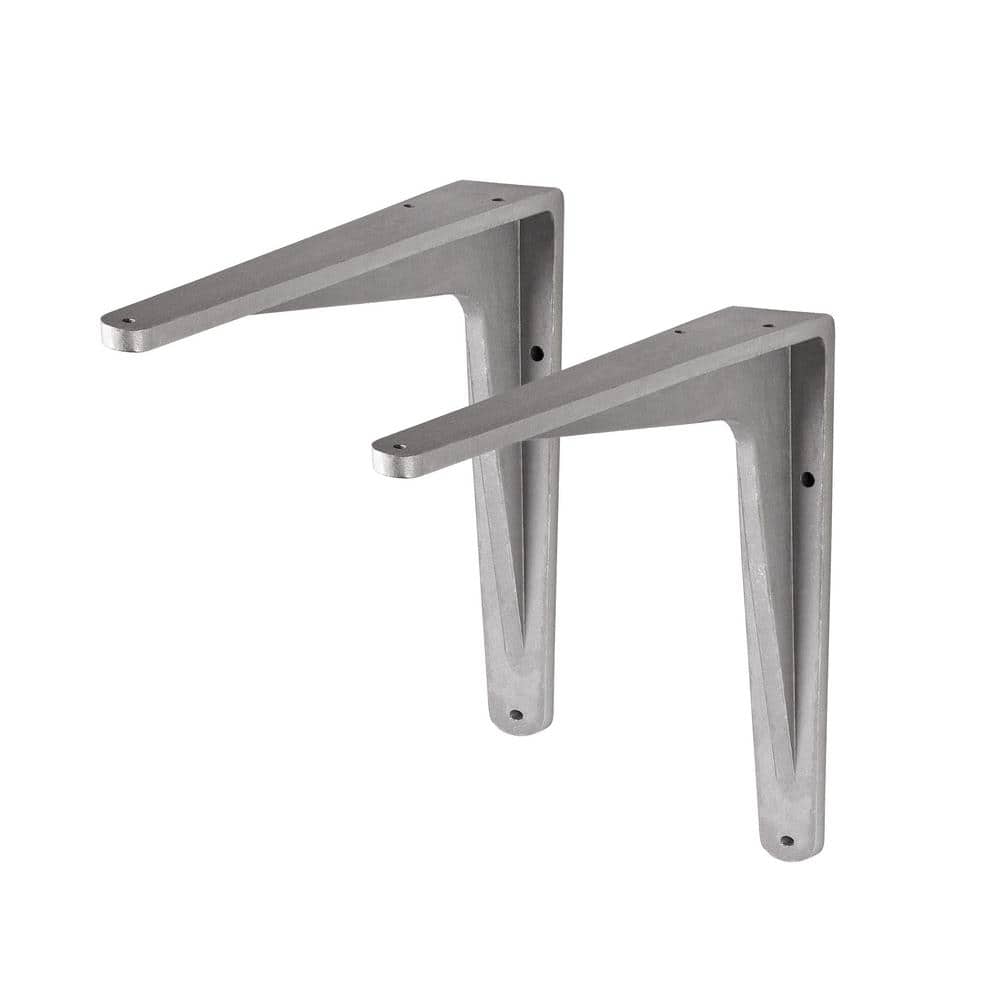 Dolle HERAKLES 7.5 in. Silver Aluminum Shelf Bracket Set of 2 90306 ...