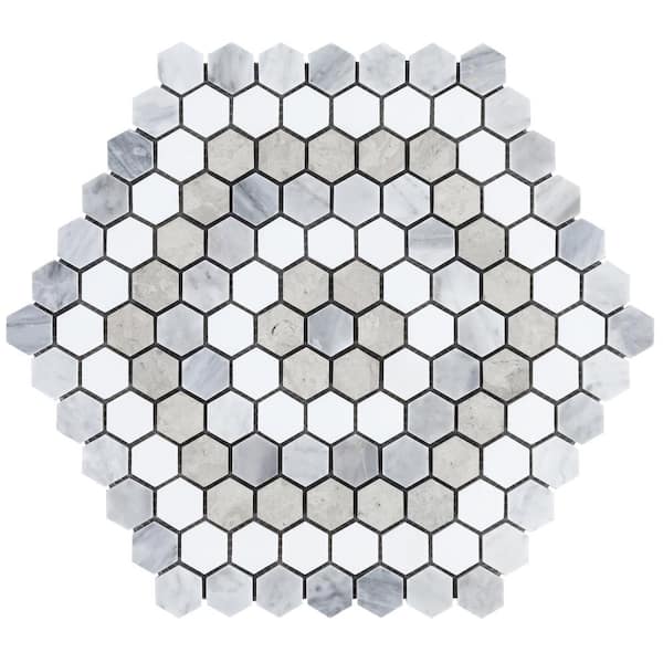 Ivy Hill Tile Hyperion Honeycomb Beige 2.55 in. x 0.39 in. Polished ...