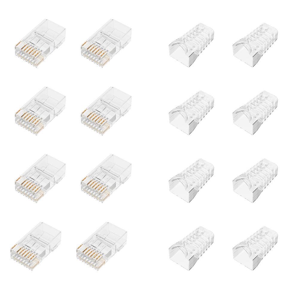 CAT5E RJ45 Connectors with Connector Boots 16-Pack Network Ethernet ...