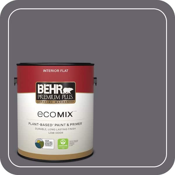 BEHR PREMIUM PLUS 1 gal. #N550-6 Alter Ego Flat EcoMix Plant-Based ...
