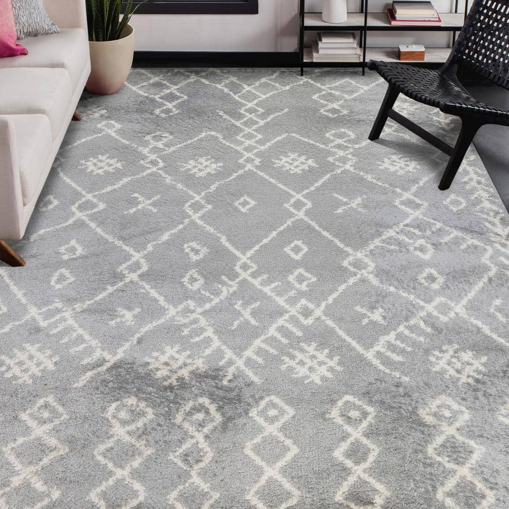Amer Rugs Aspen 9x12 Area Rug Gray Polypropylene Rectangle High Pile ...