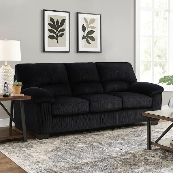 Benjara Simy 36 in. Pillow Top Arm Polyester Rectangle Modern Sofa ...