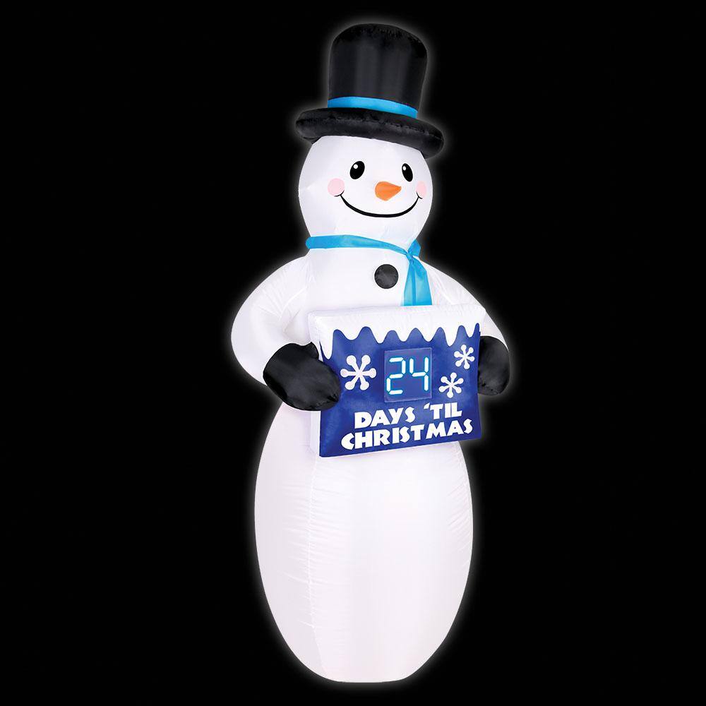 Airflowz 7 ft. Inflatable Electronic Countdown Sign with Snowman 74670 ...