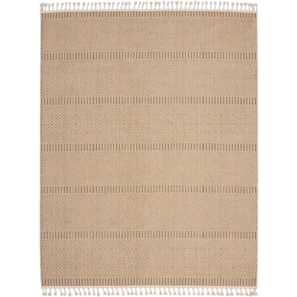 Nourison Paxton Mocha 8 ft. x 11 ft. Geometric Contemporary Area Rug ...