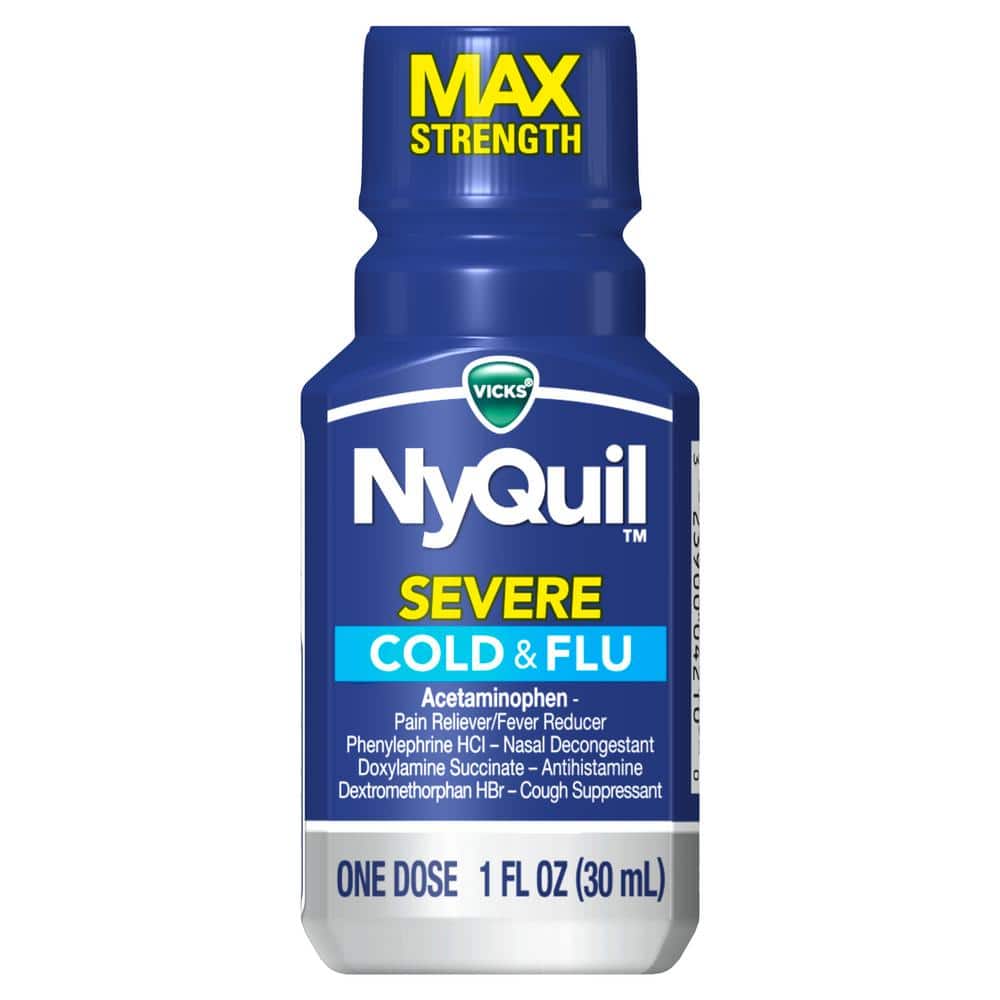 Vicks 1 oz NyQuil Severe Cold & Flu Single Dose Cough Medicine ...