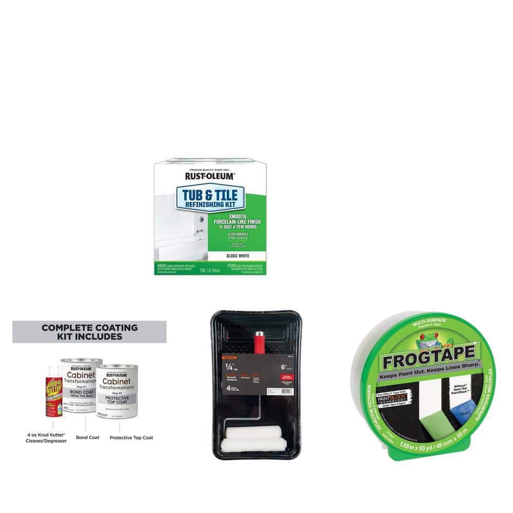 Tub, Tile and Cabinet Refinishing Combo Kit with Painter's Tape - The ...