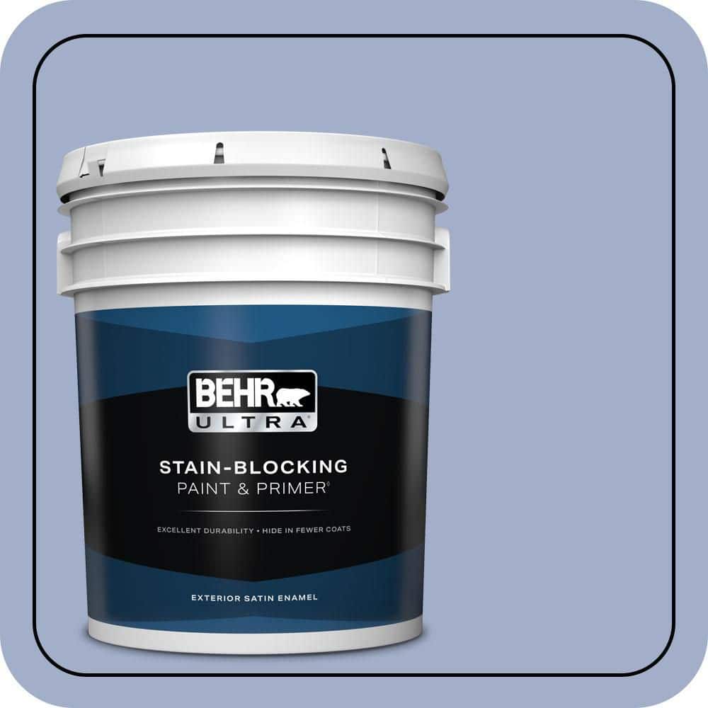 BEHR ULTRA 5 gal. #610D-4 Bellflower Satin Enamel Exterior Paint ...