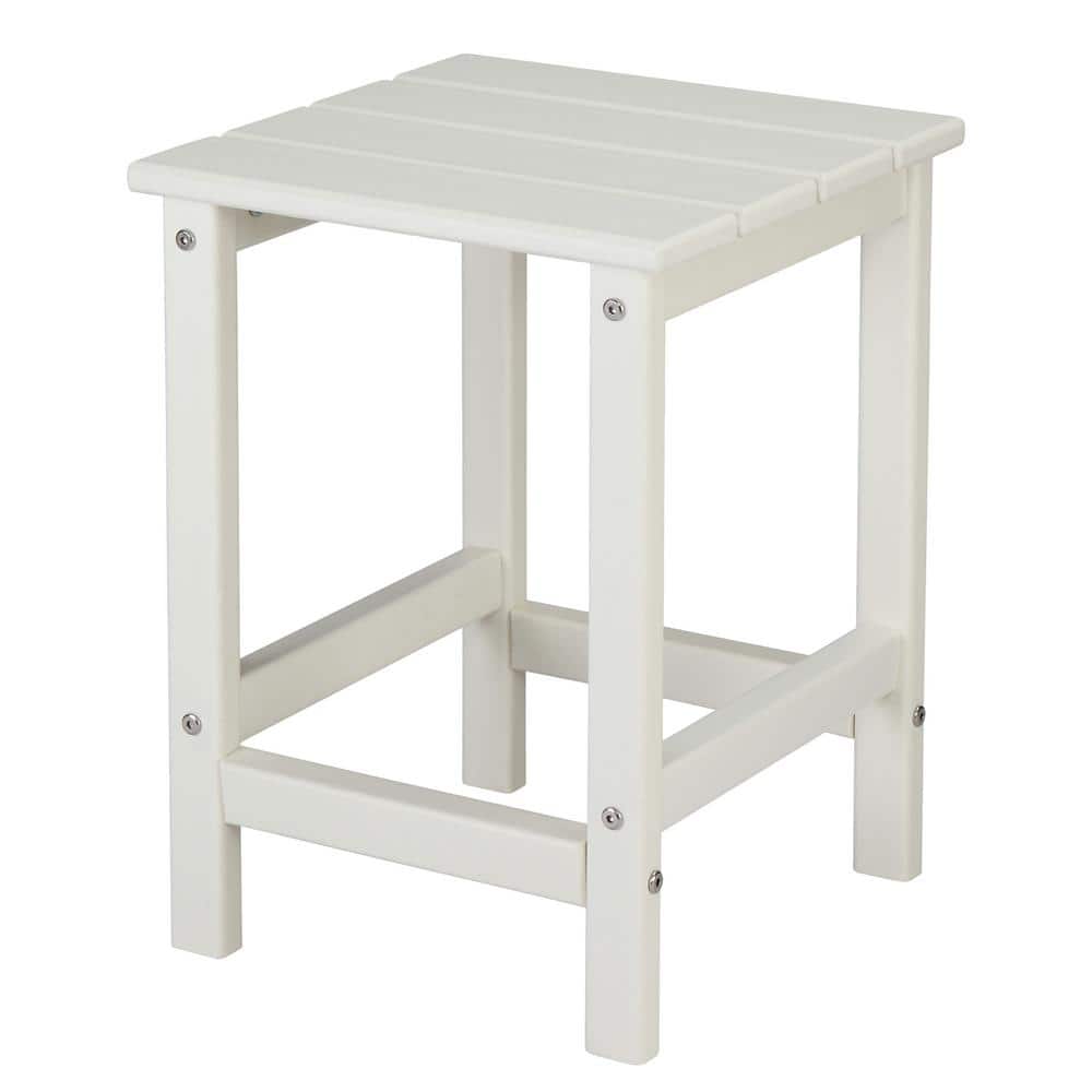 Karl home 14 in. White Square Plastic End Table K1G56000503 - The Home ...