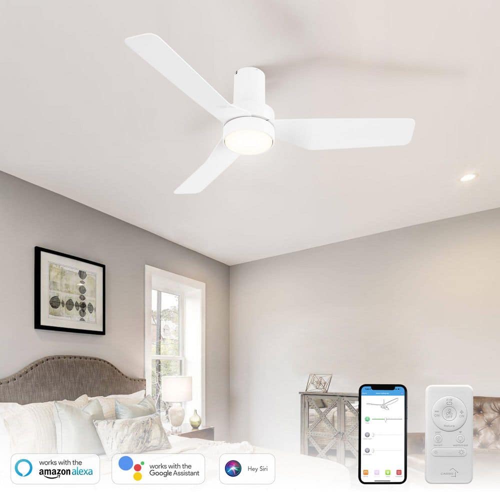 CARRO Barnet 44 in. Integrated LED Indoor White Smart Ceiling Fan with ...