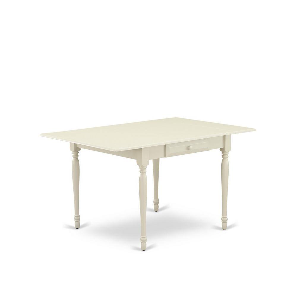 East West Furniture 3-Piece Linen White Finish Solid Wood Top With ...