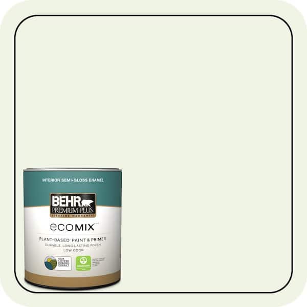 BEHR PREMIUM PLUS 1 qt. #M370-1 Fresh Dew Semi-Gloss Enamel EcoMix ...