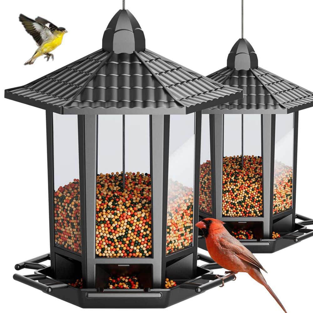 Oyezvary 2 Pack Outdoor Hanging Bird Feeders-Retro Pagoda Style ...