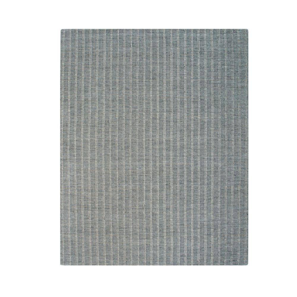 EORC Gray Hand-Knotted Wool Modern Premium Gray Hand-Knotted Rug, 10' x ...