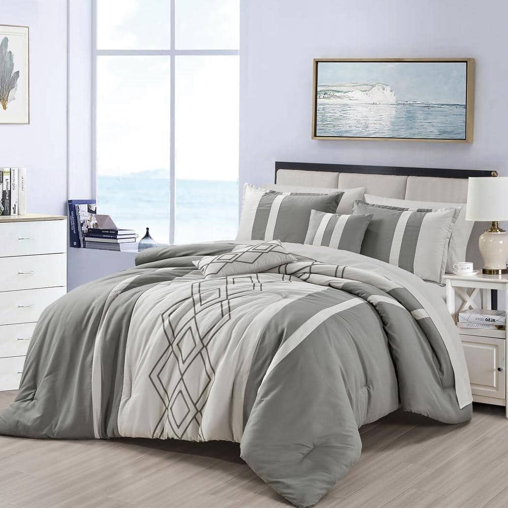 Shatex 9-Piece All Season Bedding King Size Comforter Set, Ultra Soft ...