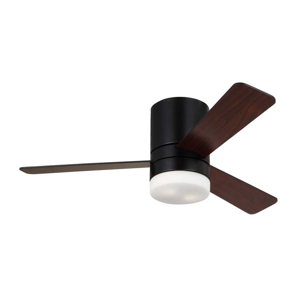 Generation Lighting Era 44 in. Indoor/Outdoor Black Hugger Ceiling Fan ...