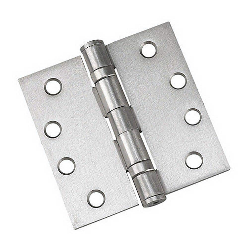 Onward 4 in. x 4 in. Brushed Nickel Full Mortise Ball Bearing Butt ...