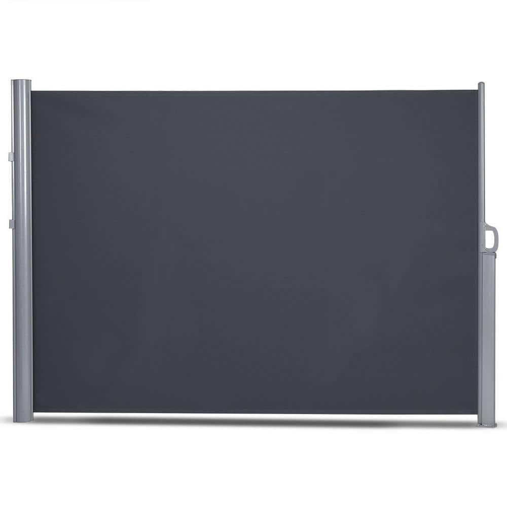 WELLFOR 118.5 in. x 63 in. Patio Retractable Folding Side Awning Screen ...