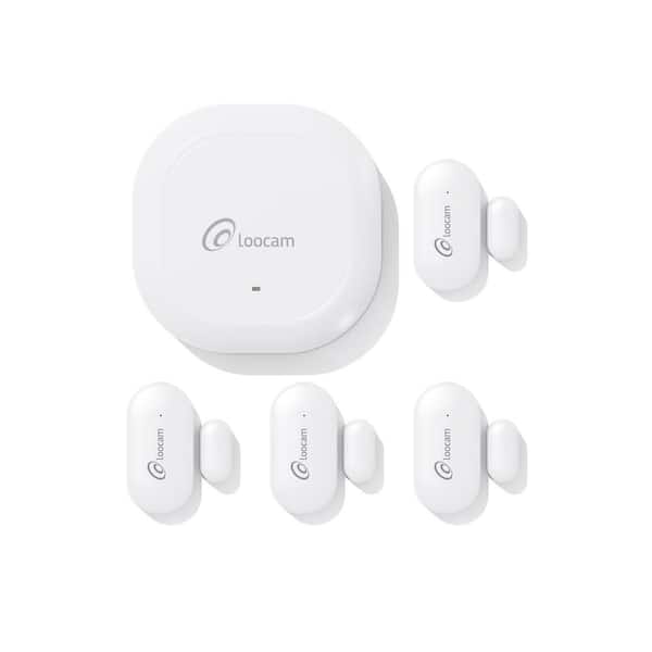 LOOCAM Wireless Home Security Alarm System 5 Piece, 1 Smart Hub, 4 Door ...