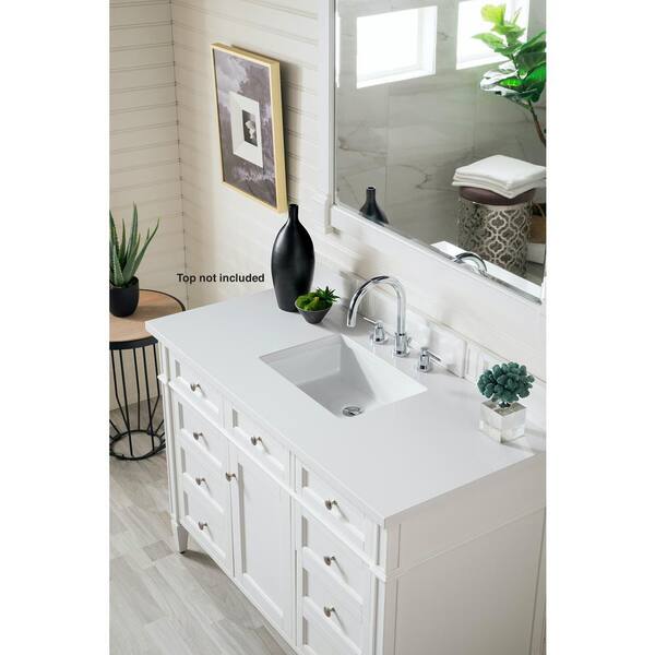 James Martin Vanities Brittany 47 in. W x 23 in.D x 32.8 in. H Bath Vanity Cabinet Without Top in Bright White 650 V48 BW The Home Depot