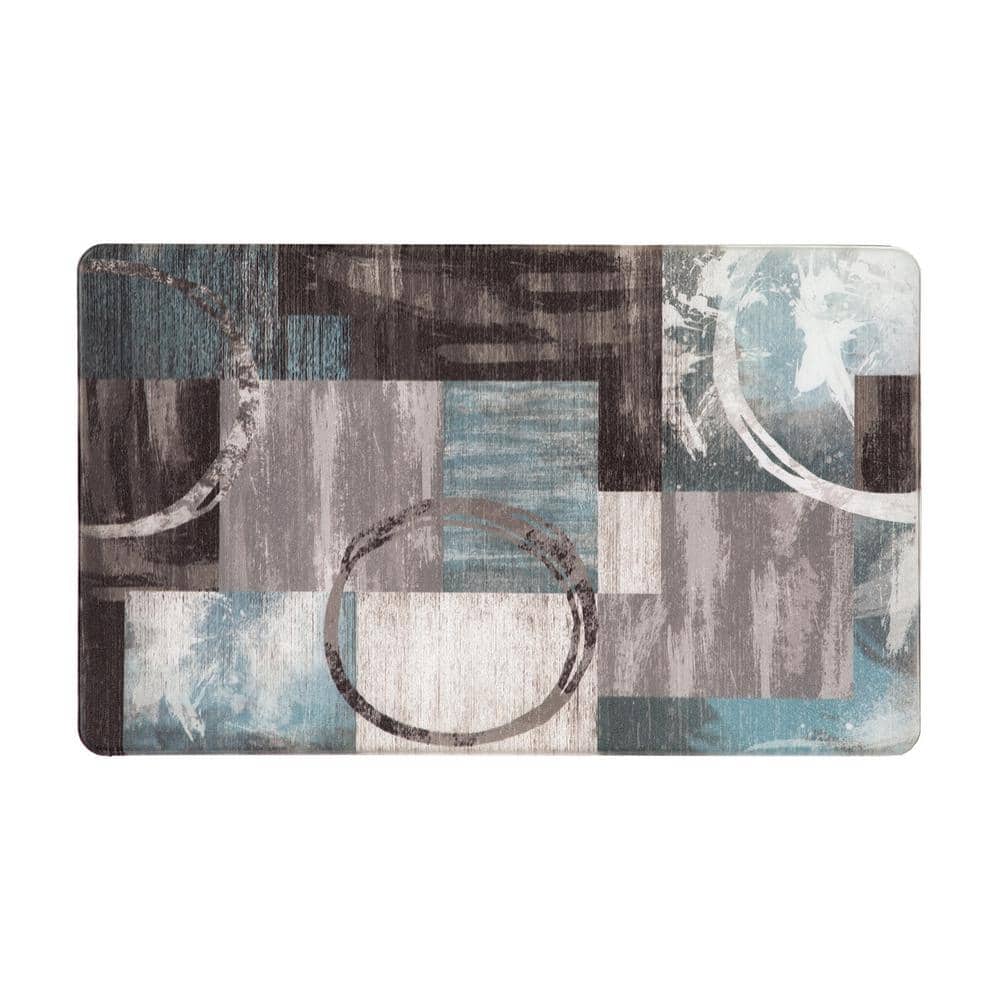 World Rug Gallery Gray 18 in. x 30 in. Contemporary Abstract Circles ...