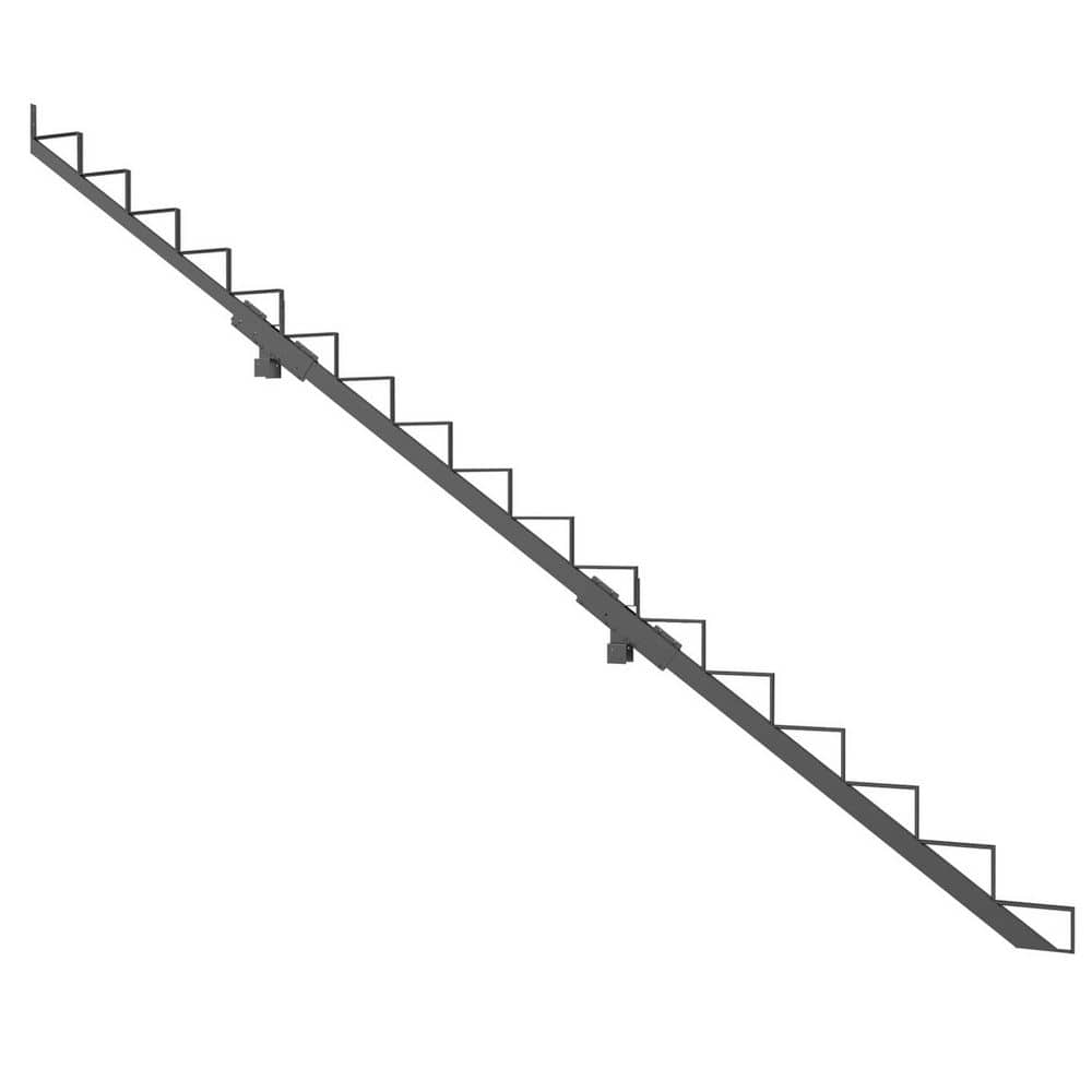 Pylex 7-1/2 in. x 10-1/4 in.-17-Steps Steel Stair Stringer Black ...