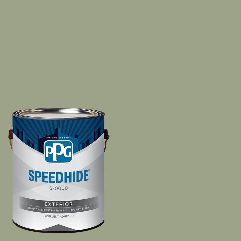 SPEEDHIDE 1 gal. PPG1030-4 Edamame Satin Exterior Paint PPG1030-4SX-1SA ...