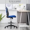 HOMESTOCK Blue/Black Mesh Drafting Chair Tall Office Chair for Standing ...