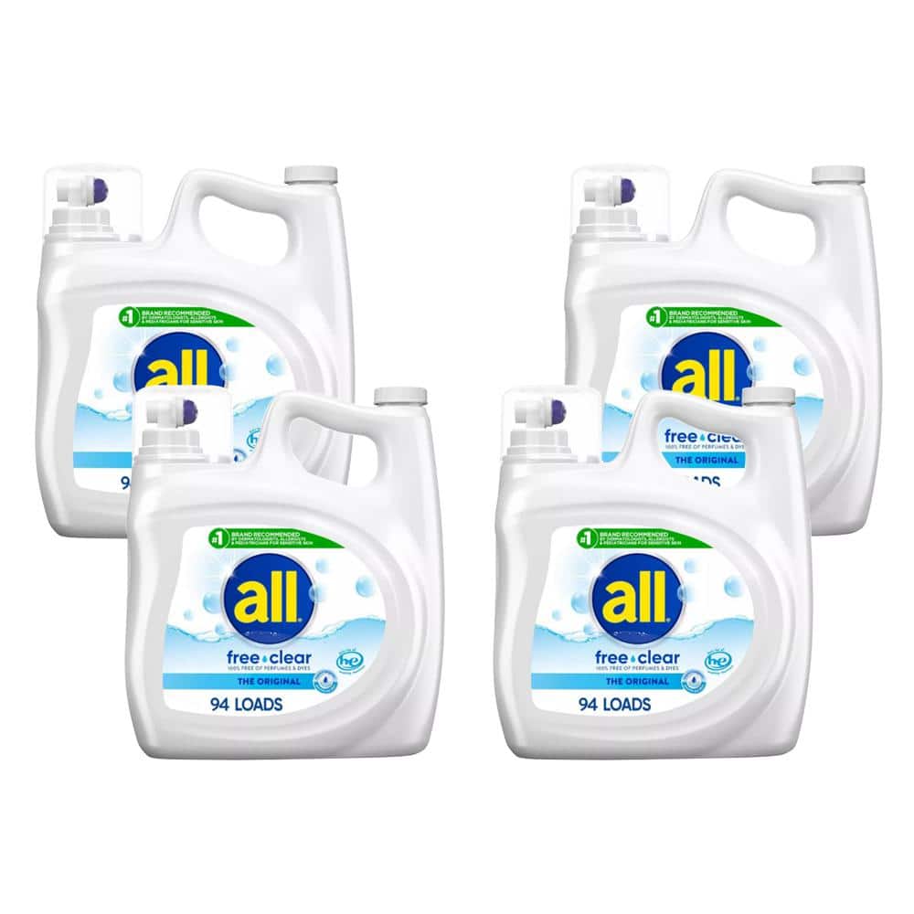 Reviews for all Free Clear for Sensitive Skin Liquid Laundry Detergent, 94-Loads, 141 fl.oz., 4 ...
