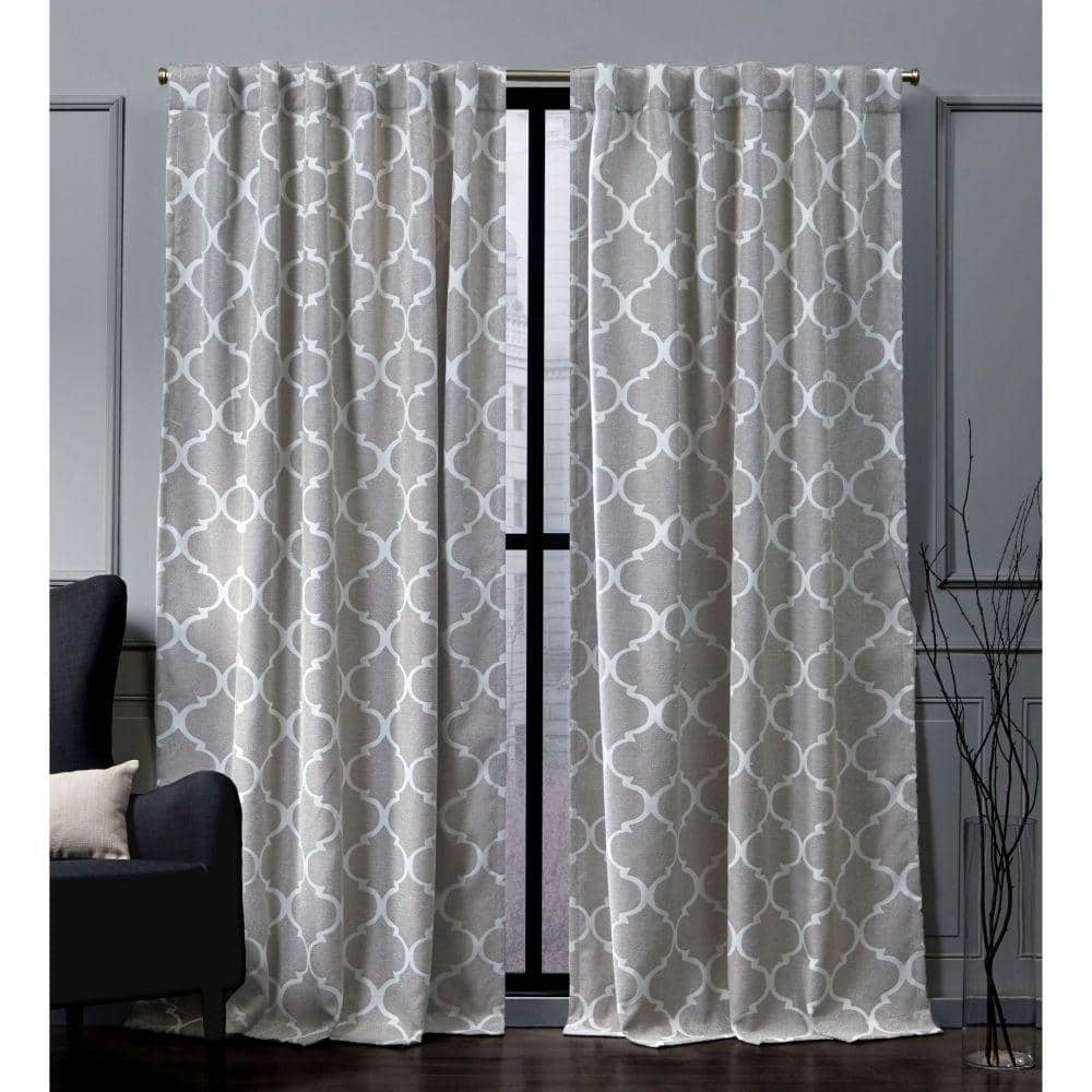 NICOLE MILLER NEW YORK Treillage Ash Grey Trellis Woven Room Darkening ...