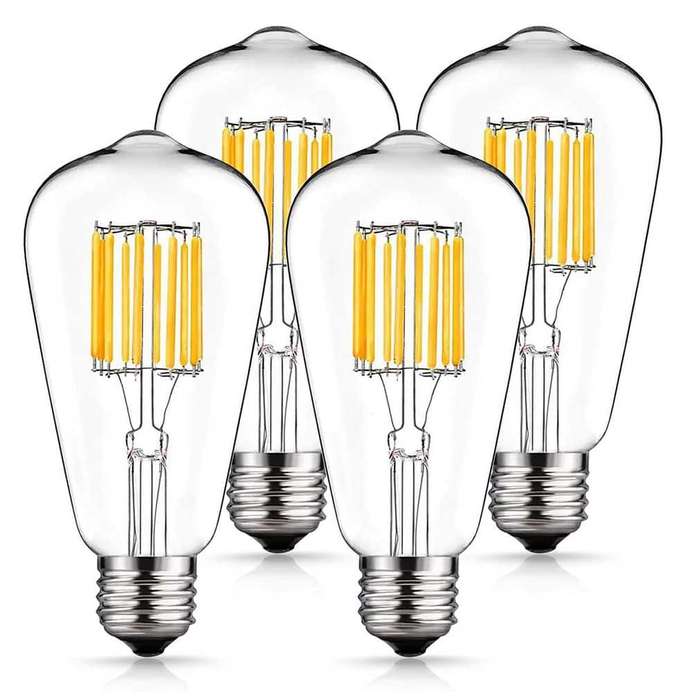 Emeritpro 80-Watt Equivalent ST64 Soft White (2700K) Edison LED Light ...