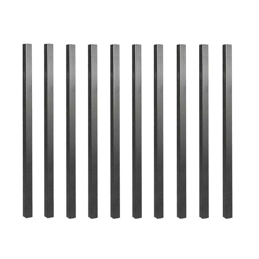NUVO IRON 26 in. x 3/4 in. Galvanized Square Balusters (10-Pack) SQPS26 ...