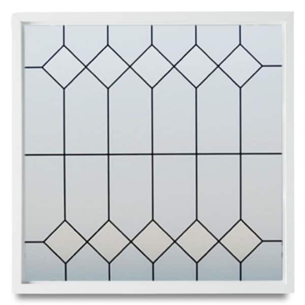 Hy-Lite 47.5 in. x 47.5 in. Mission Decorative Glass White Vinyl Frame ...