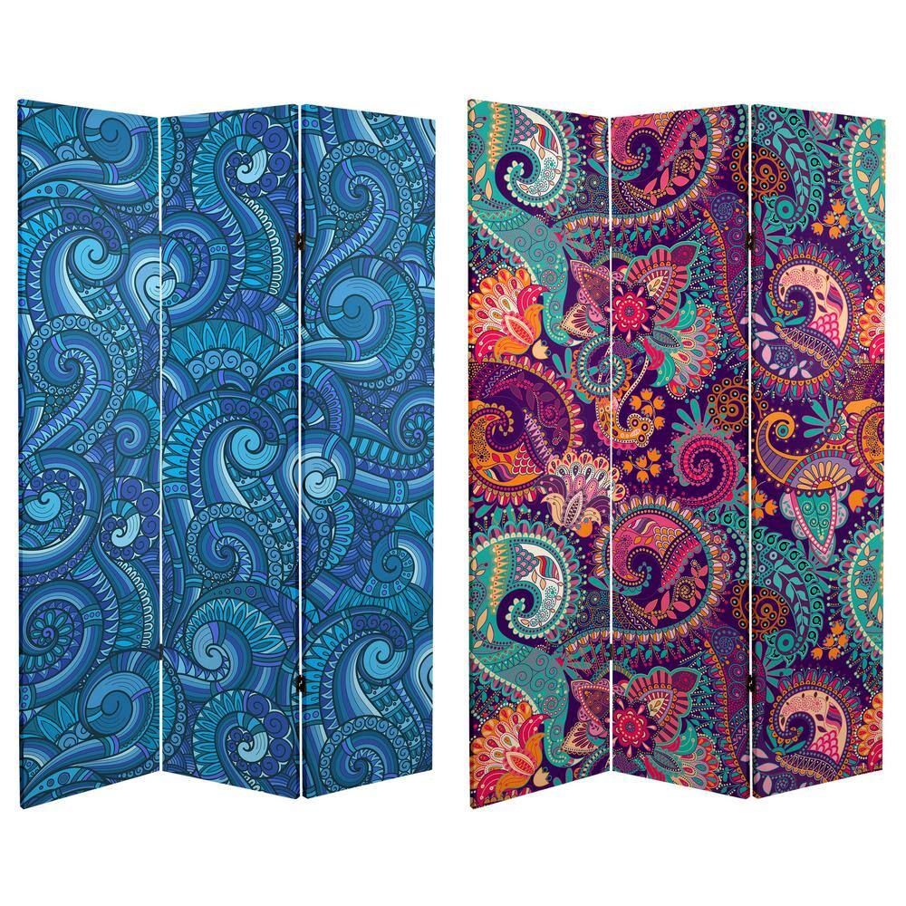 Psychedelic Wallpaper 6 ft. Printed 3-Panel Room Divider CAN-WALL4 ...