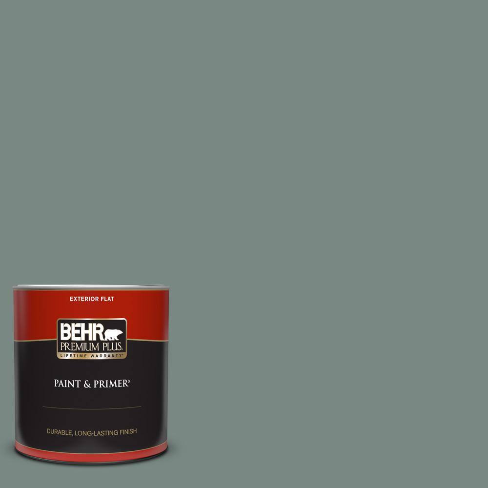 BEHR PREMIUM PLUS 1 qt. #PPU12-16 Juniper Ash Flat Exterior Paint ...