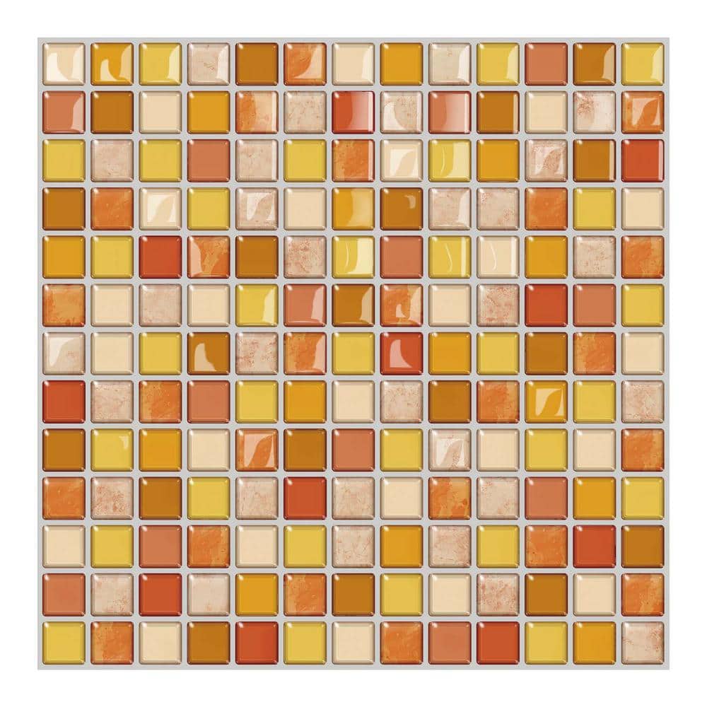 Vsmile Peel and Stick Mosaic Backsplash Tile 10 in. x 10 in. Vinyl Wall ...