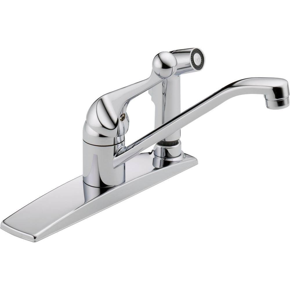 Delta Classic Single-Handle Standard Kitchen Faucet with Side Sprayer ...