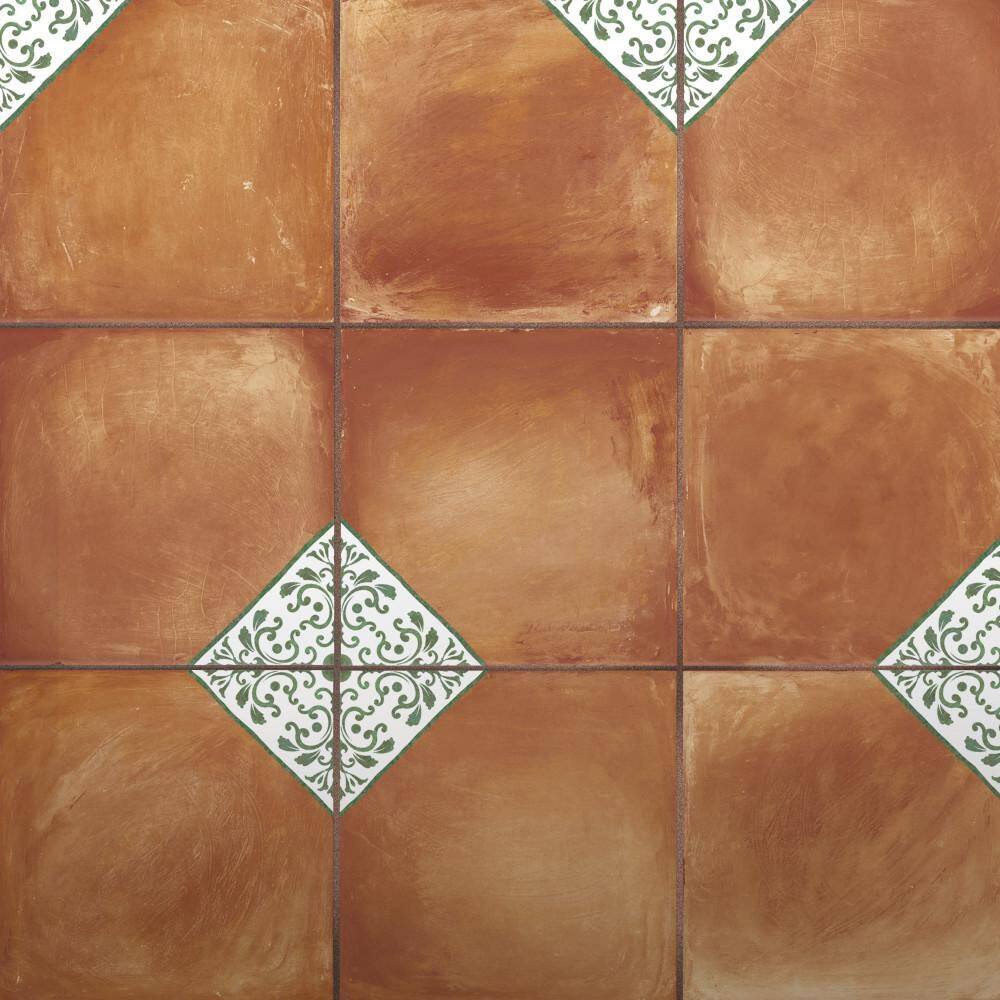 Merola Tile Sentier des Ocres Deco Green 7-7/8 in. x 7-7/8 in ...