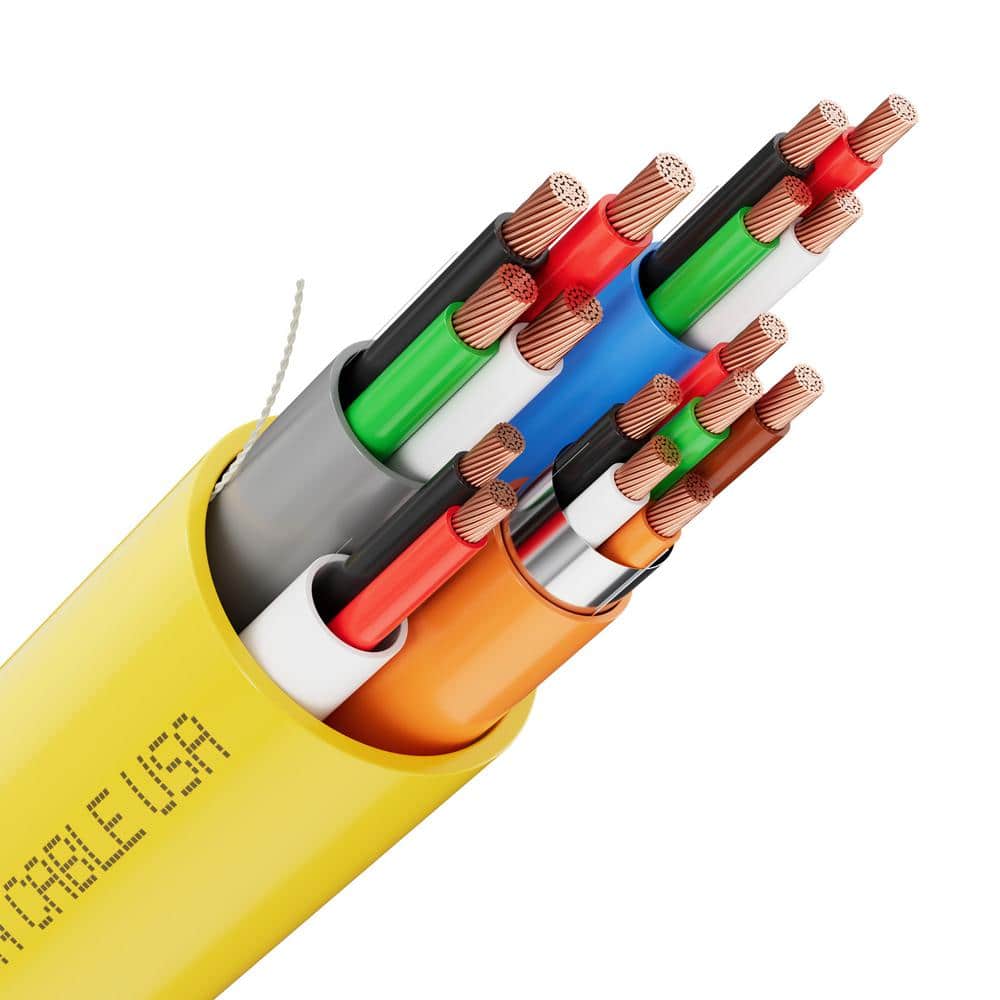 SYSTON CABLE TECHNOLOGY 50 ft. Yellow Access Control Composite Wire: 18/4 + 22/3pr OAS + 22/2 ...