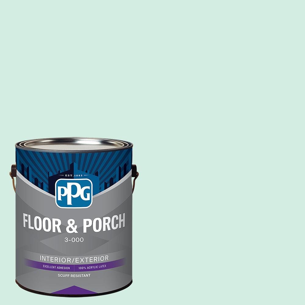 PPG 1 gal. PPG1229-1 Wintergreen Satin Interior/Exterior Floor and ...
