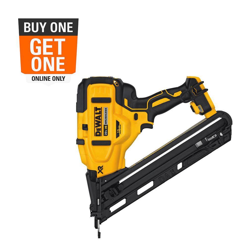 DEWALT 20V MAX XR Lithium-Ion Cordless 15-Gauge Angled Finish Nailer ...