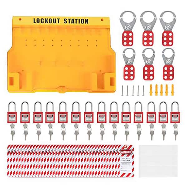 Vrbgify 60-Piece Lockout Tagout Station Kit with 14 Safety Locks 6 ...