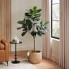 StyleWell 5ft Faux Fiddle Leaf Fig Tree in White Pot T4441 - The Home Depot