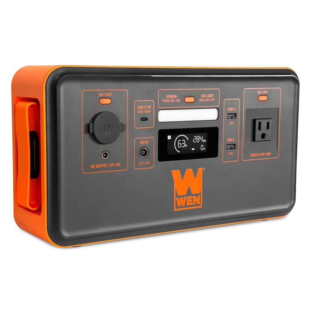 WEN 500-Watt 448Wh Lithium-Ion Power Station and Battery-Powered ...