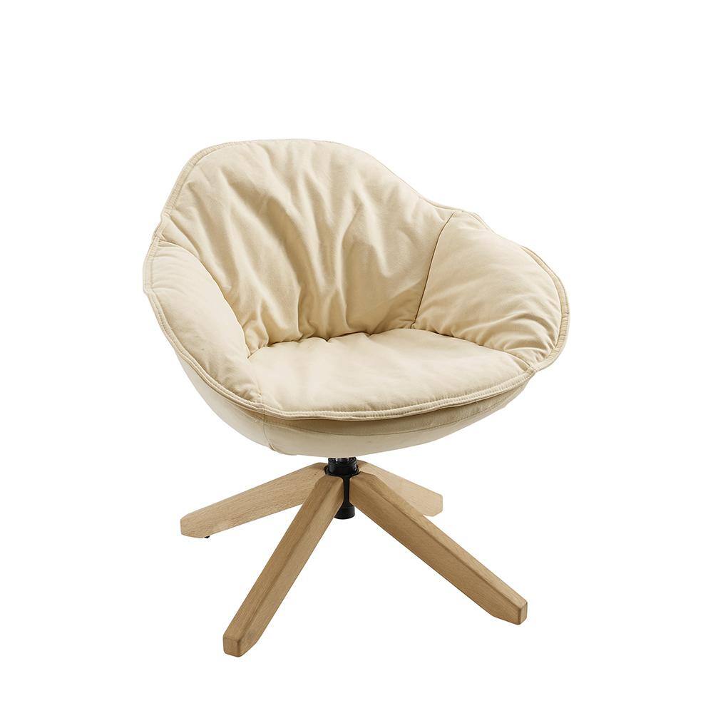 Art Leon Appolo Modern Cute Off White Fabric Swivel Accent Side Chair ...