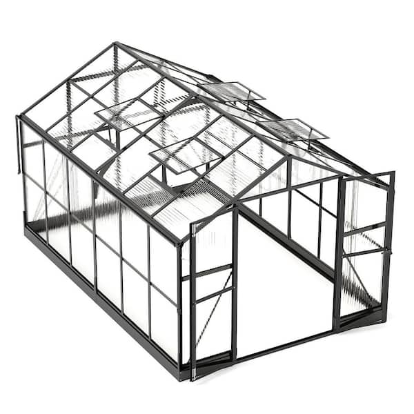 Thanaddo 8 ft. W x 12 ft. D Outdoors Walk-in Polycarbonate Greenhouse ...