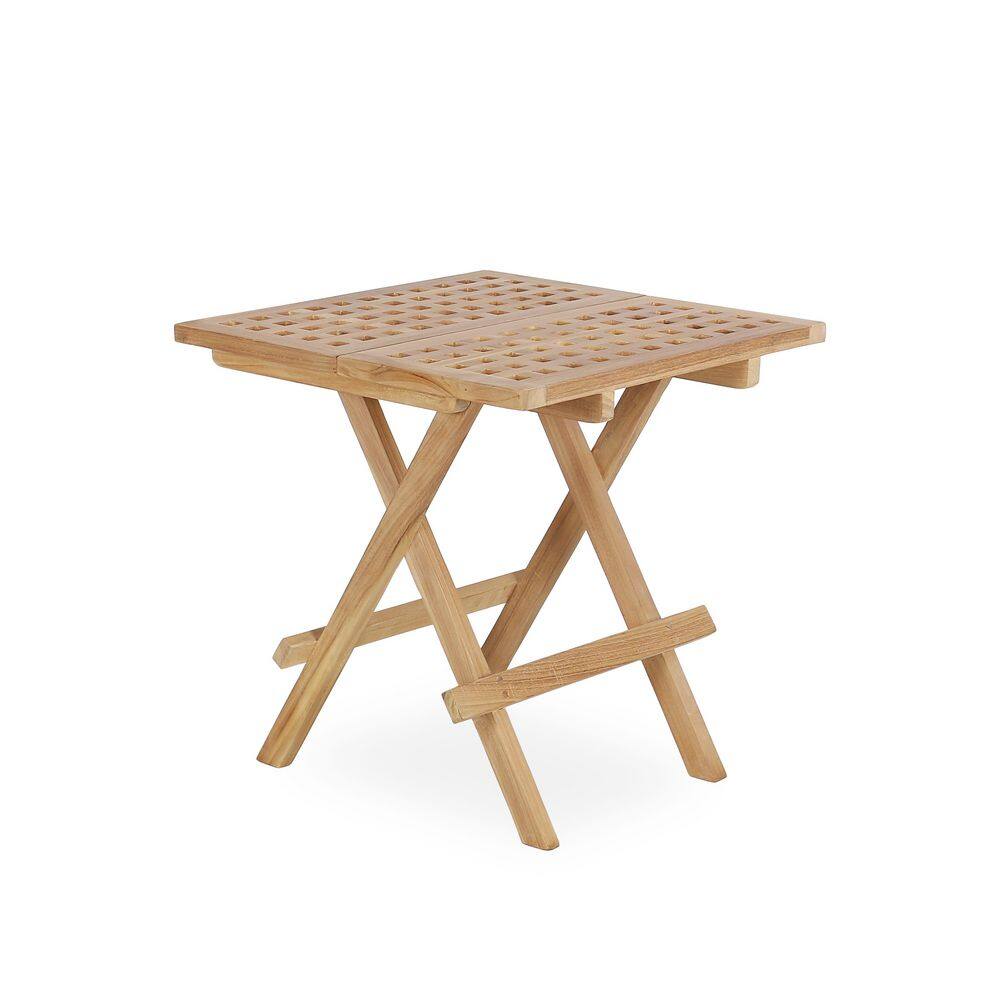 Zeus & Ruta Square Teak Wood Folding Outdoor Side Table, Extended ...