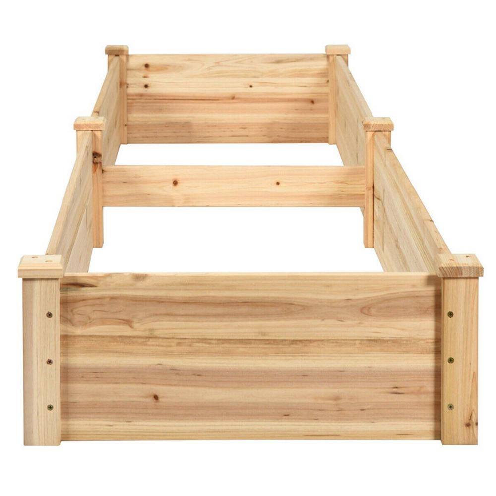 Zeus & Ruta 97 in. x 25 in. Wooden Rectangular Outdoor Vegetable ...